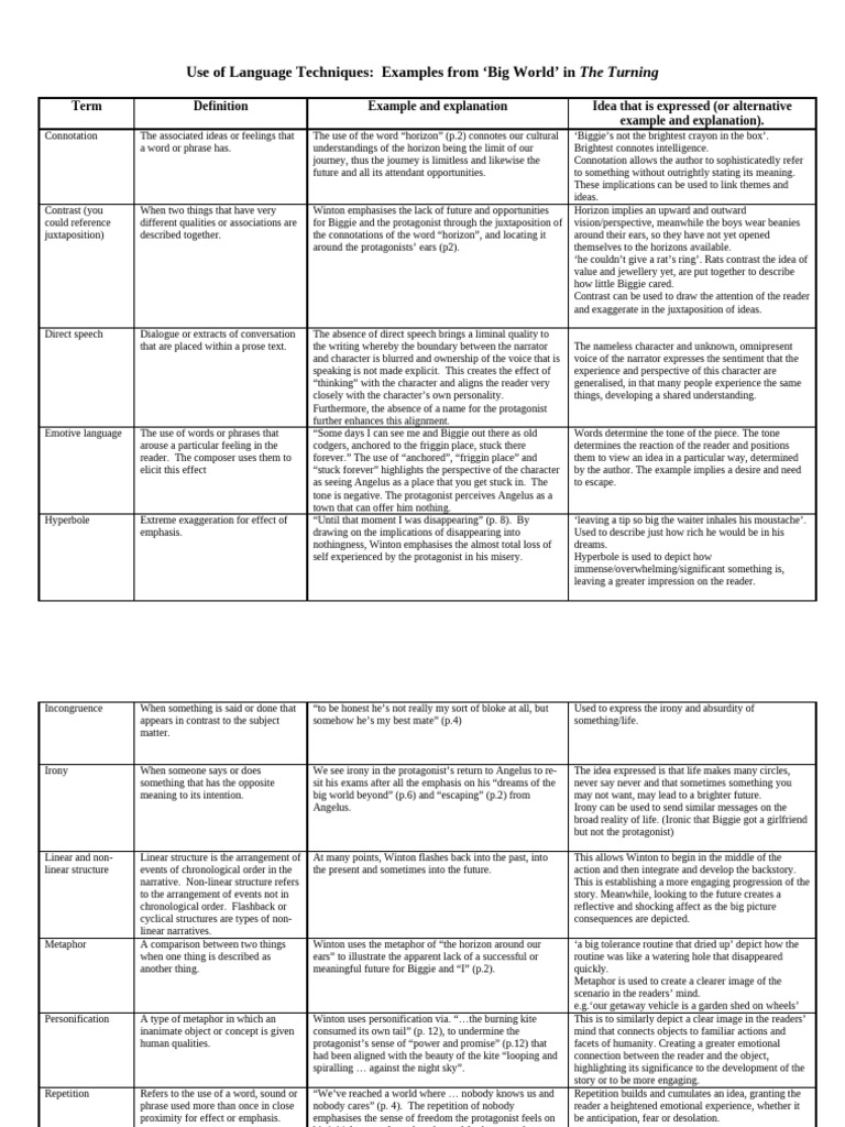 Language Techniques in Winton's Big World | PDF | Irony
