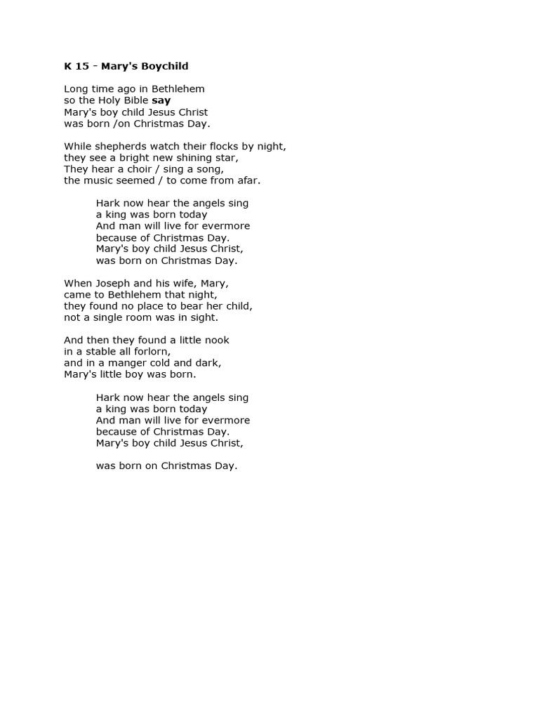 Marys Boy Child | PDF