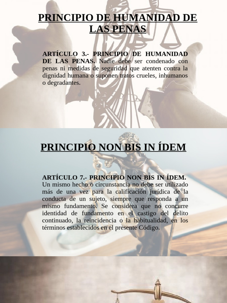 Principio de Humanidad de Las Penas y Principio Non Bis in Idem | PDF