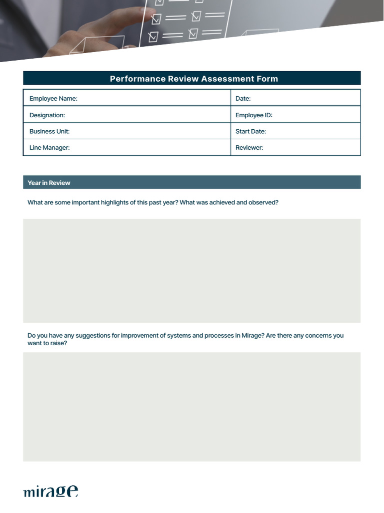 Performance Review Assessment Form - v2 (1) - 1 | PDF | Goal ...