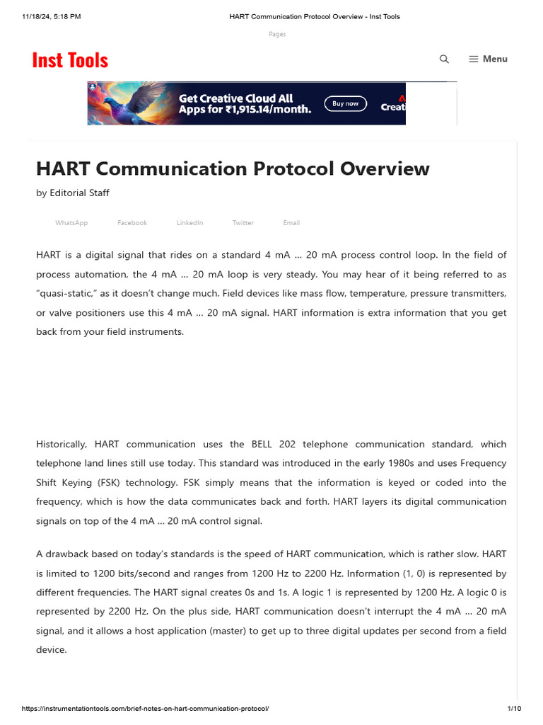 HART Communication Protocol Overview - Inst Tools | PDF | Computer Network | Input/Output