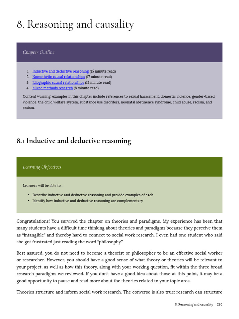 chp8 - Reasoning and Causality | PDF | Hypothesis | Causality