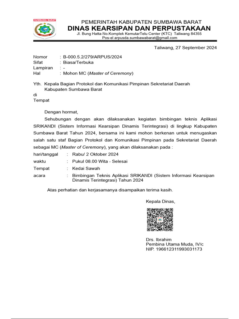 Surat Mohon MC-1 | PDF