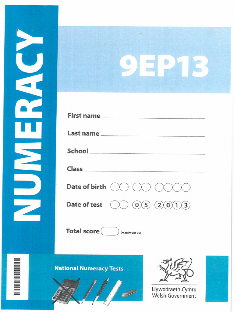 Numeracy Procedural Test Year 9 2013 | PDF