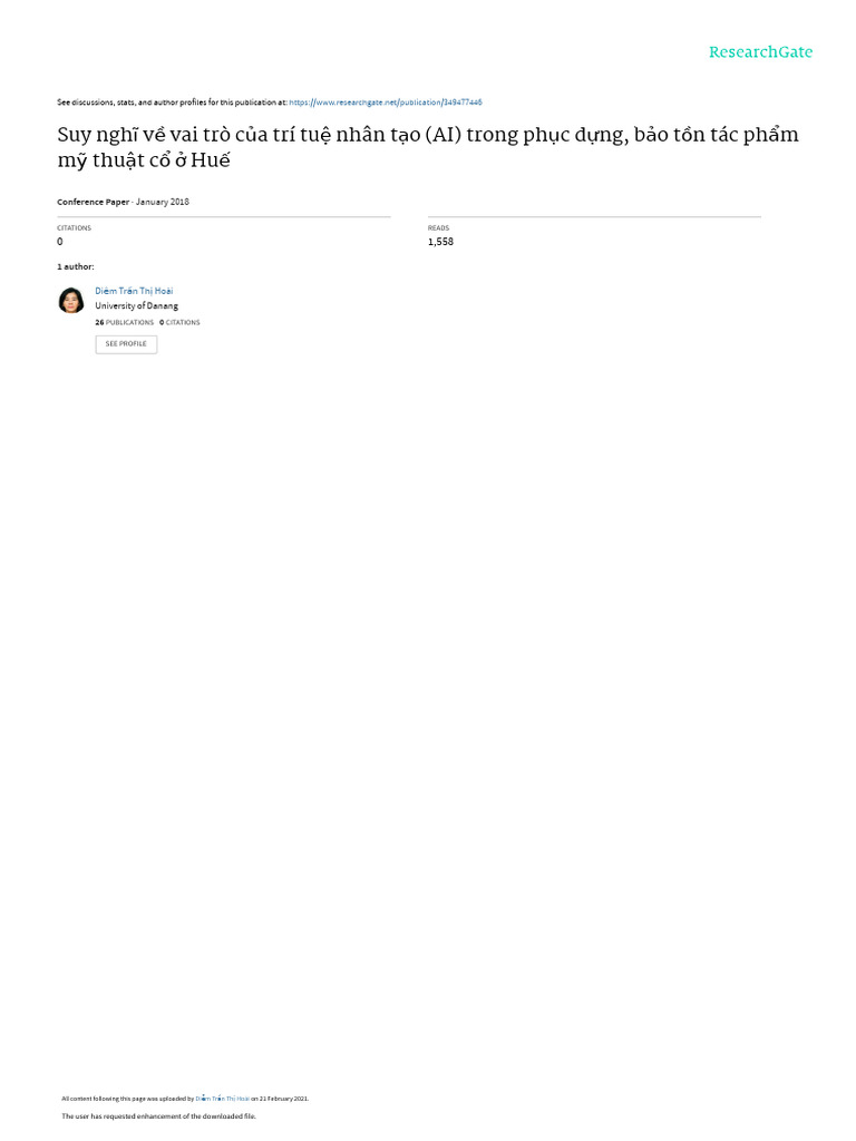 Suy NGH V Vai Trò C A Trí Tu Nhân T o (AI) Trong PH CD NG, B Ot Ntácph M M Thu TC Hu | PDF