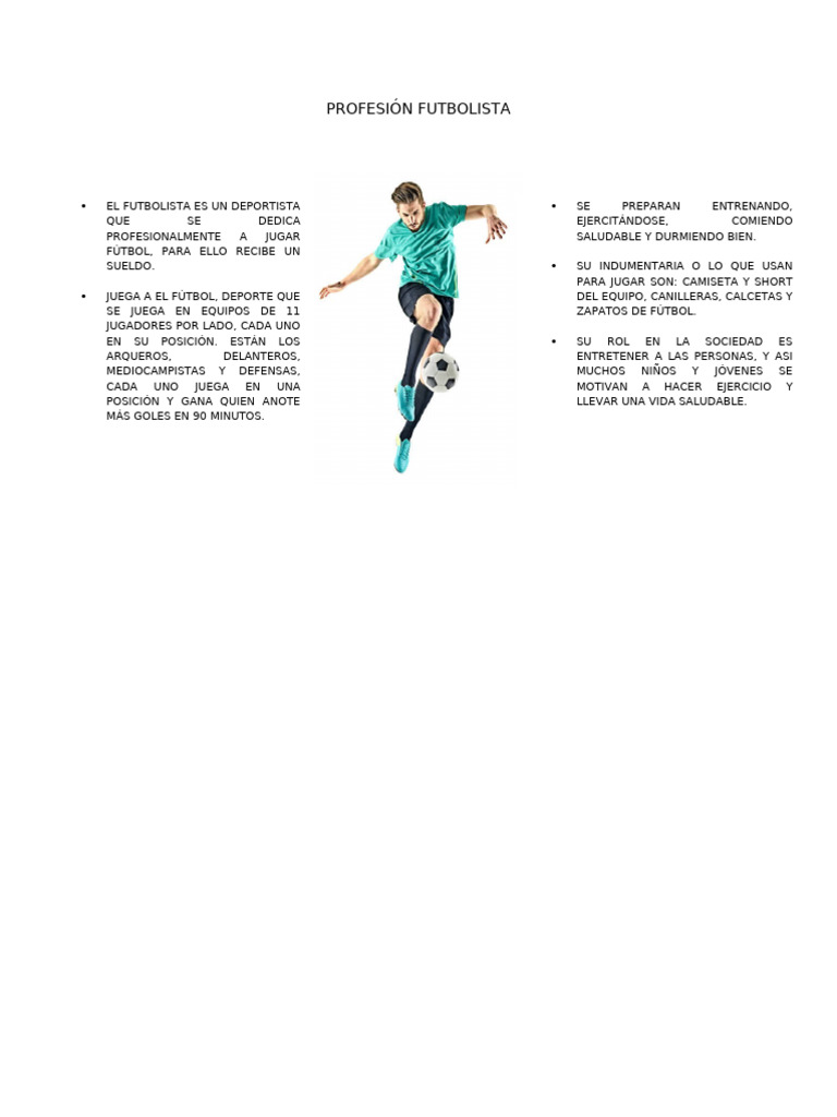 Profesión Futbolista | PDF