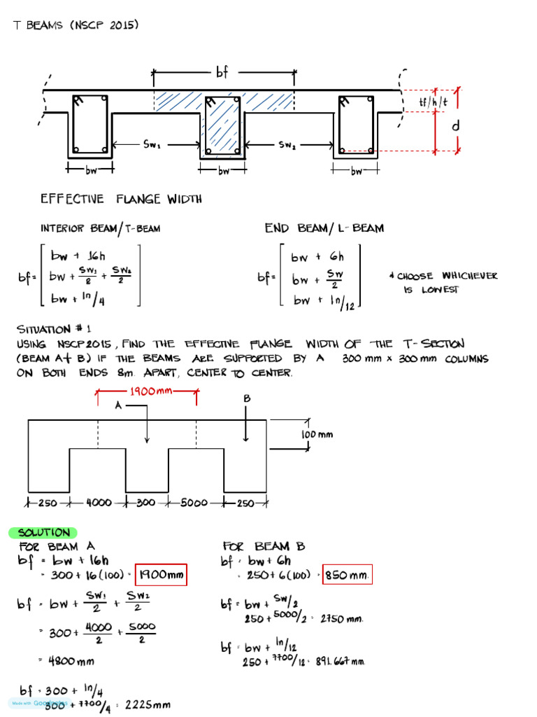 T-Beam Design and Analysis Guide | PDF | Architectural Elements ...