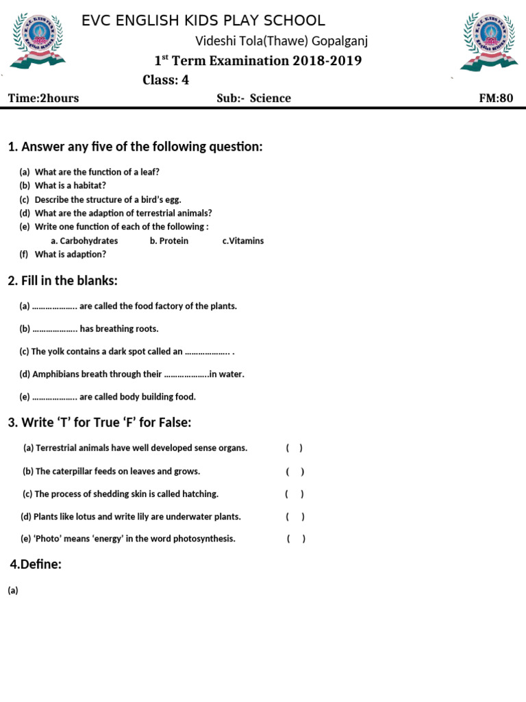 Class 4 Science | PDF