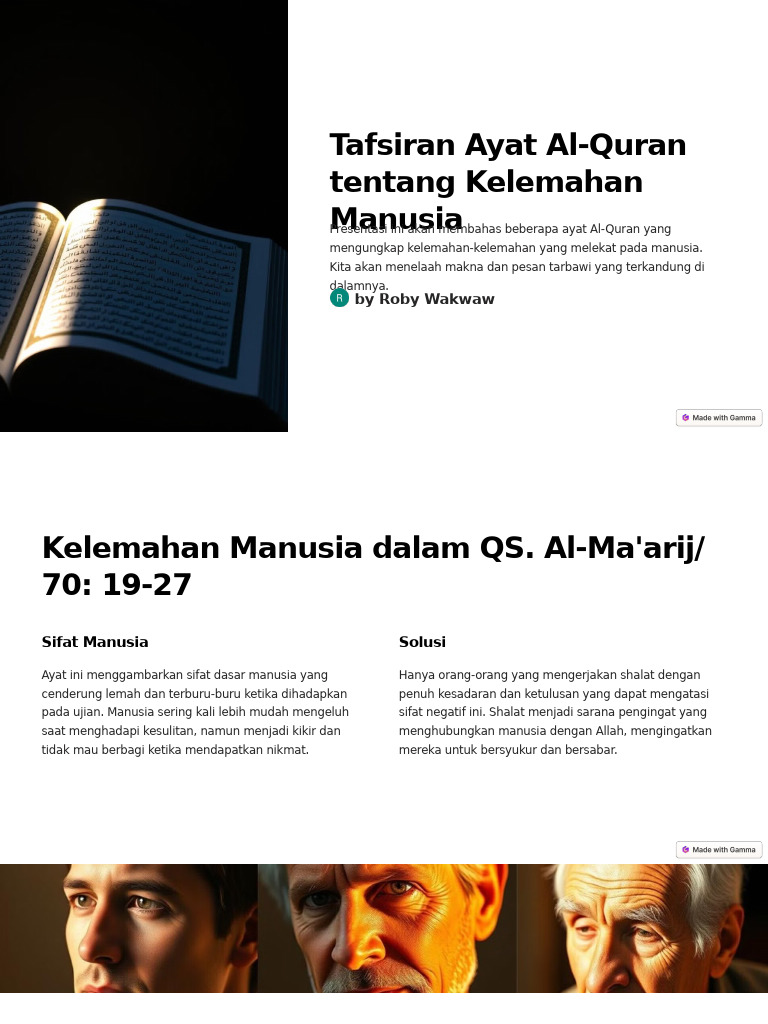 Kelemahan Manusia dalam Ayat Al-Quran | PDF
