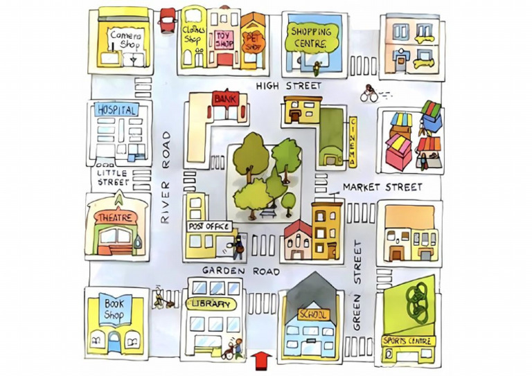 Map For Prepositions of Place | PDF