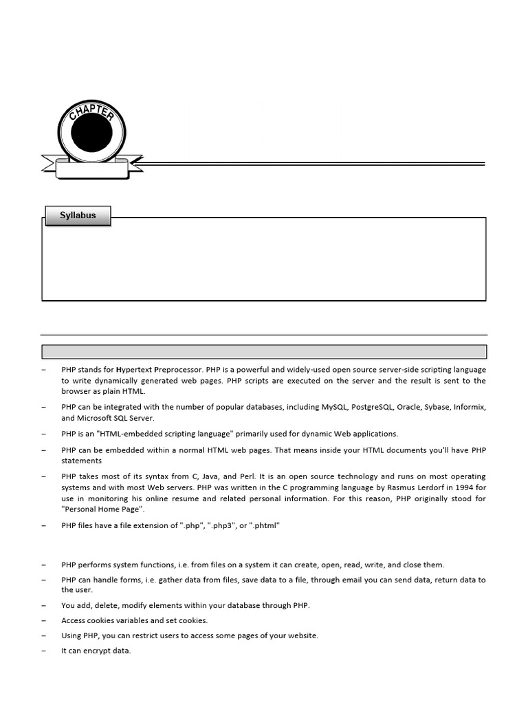 Unit I Expressions And Control Statements In Php Final Edited Pdf Php Boolean Data Type