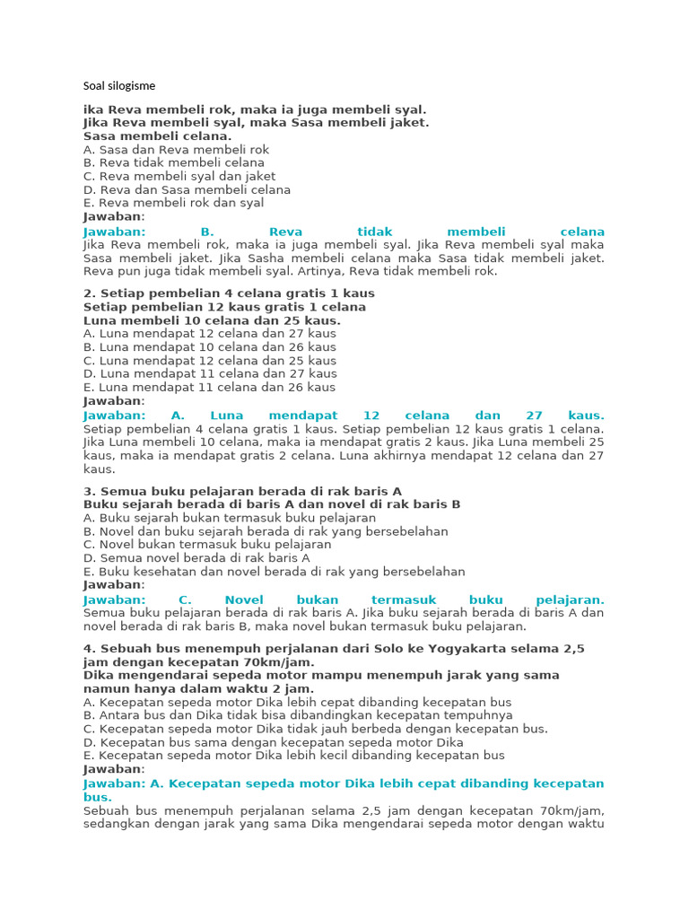 Soal Silogisme | PDF