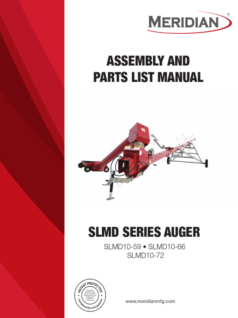 Meridian SLMDSwingAuger AssemblyParts Manual 13000003448 00 02 | PDF ...