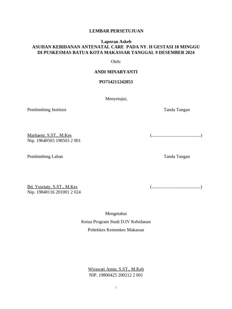 LEMBAR PERSETUJUAN Andi M | PDF