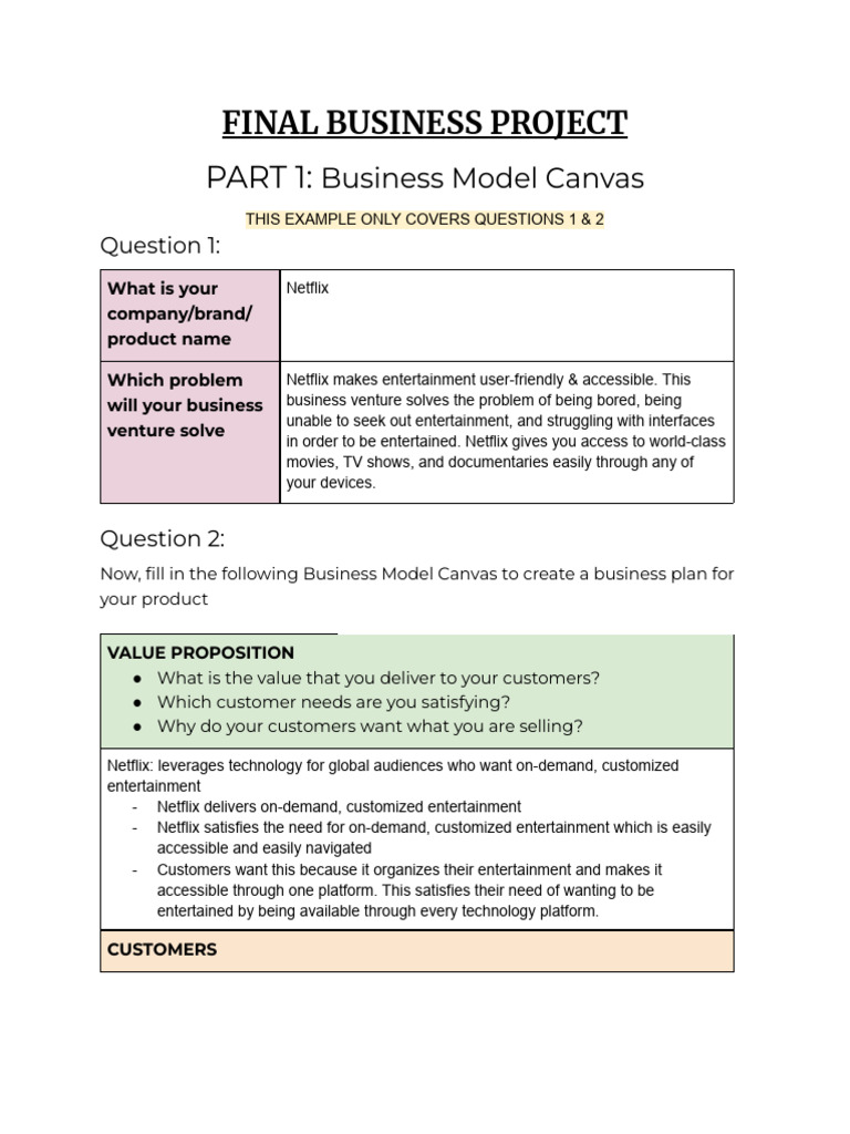 Business Model Canvas Example | PDF | Netflix | Streaming Media