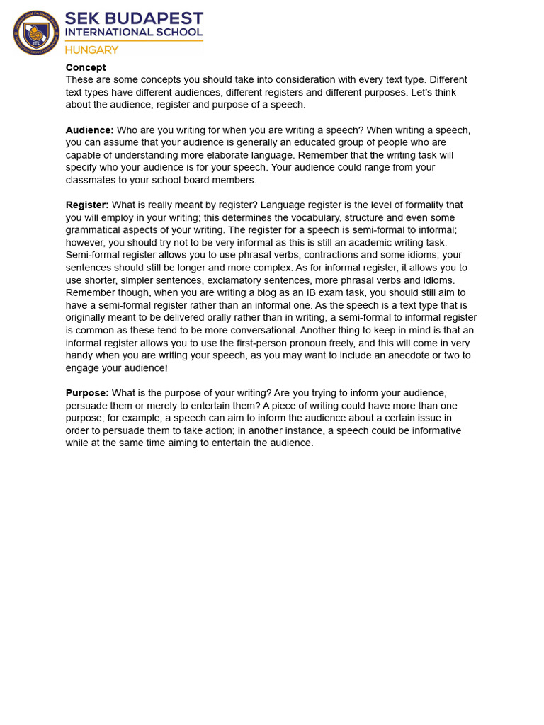 Text types_ Speech (concept) | PDF