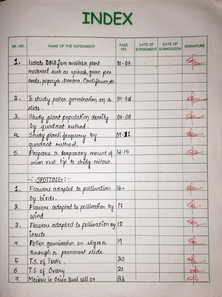 Bio Practical Record (1) | PDF
