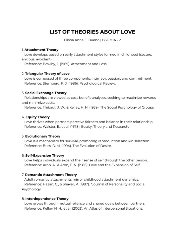 Love-Theories | PDF | Love | Attachment Theory