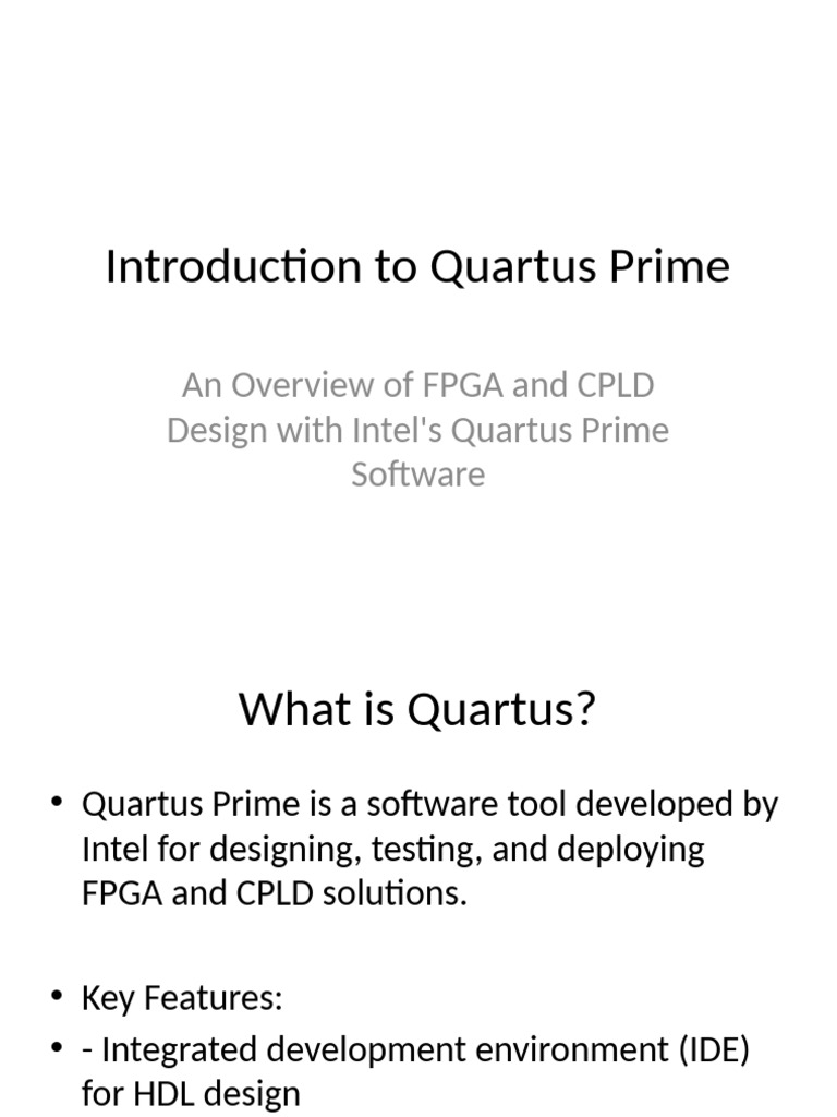 Introduction To Quartus | PDF