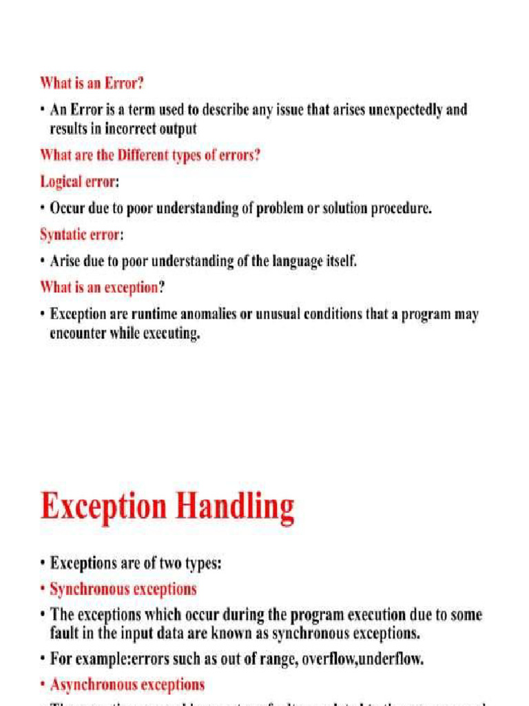 Exception Handling 1 | PDF