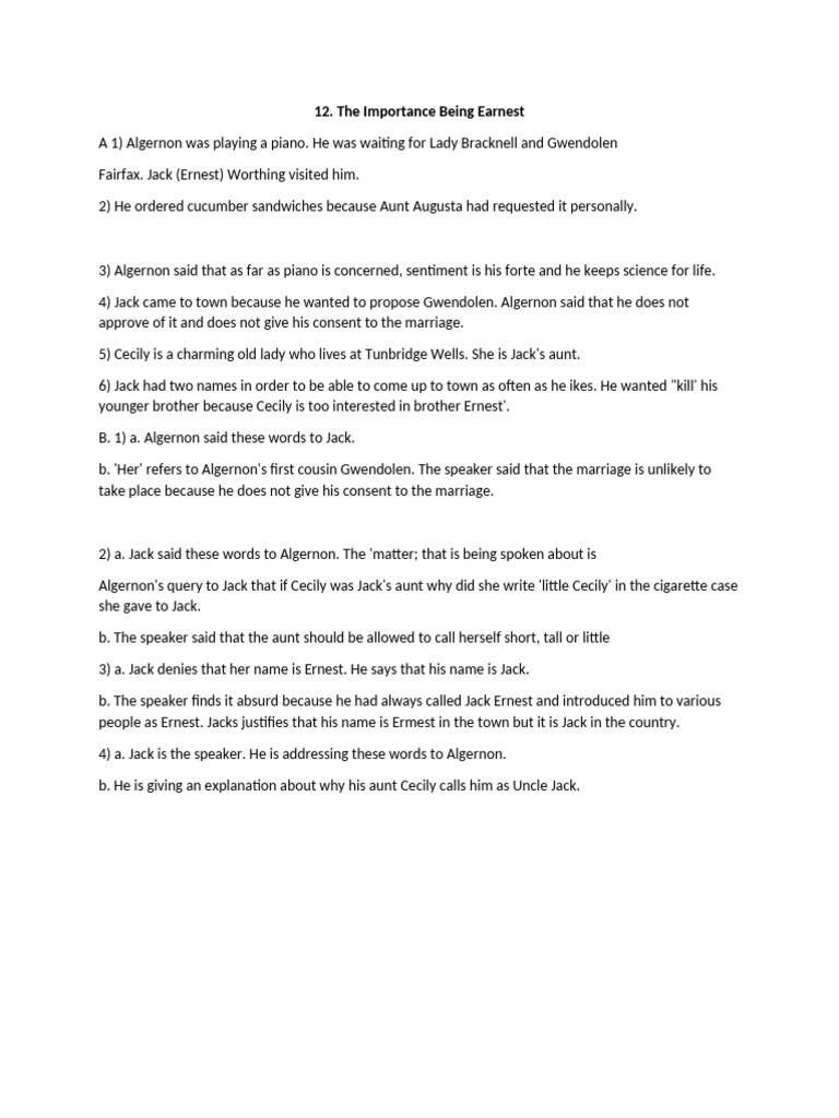 Importance of Being Earnest | PDF Importance of Being Earnest | PDF