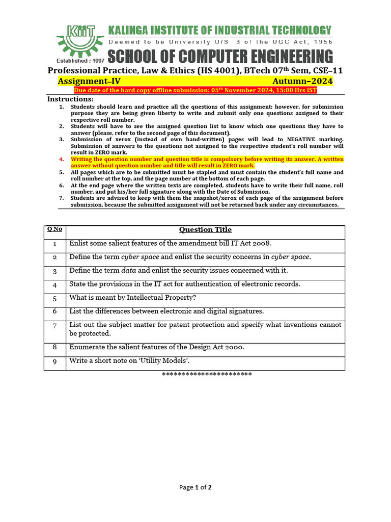 Assignment-IV_PPLE(HS4001)_CSE-11_Autumn-2024 | PDF