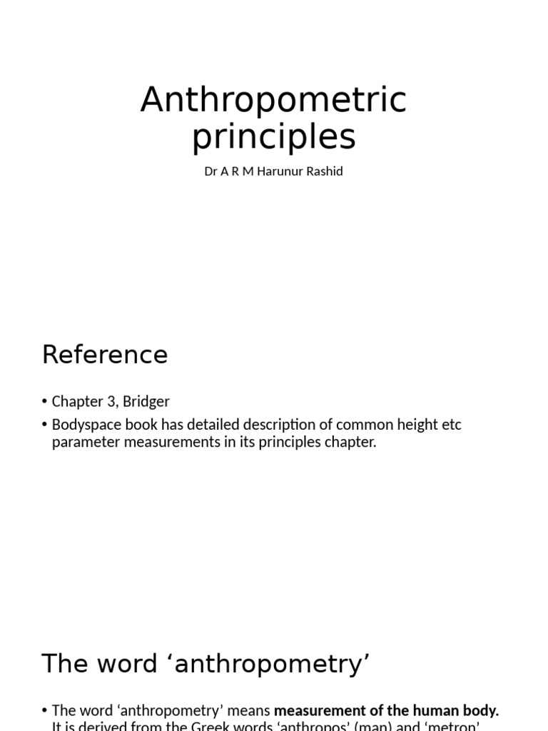 Anthropmetry 2024 Armhr | PDF | Anthropometry