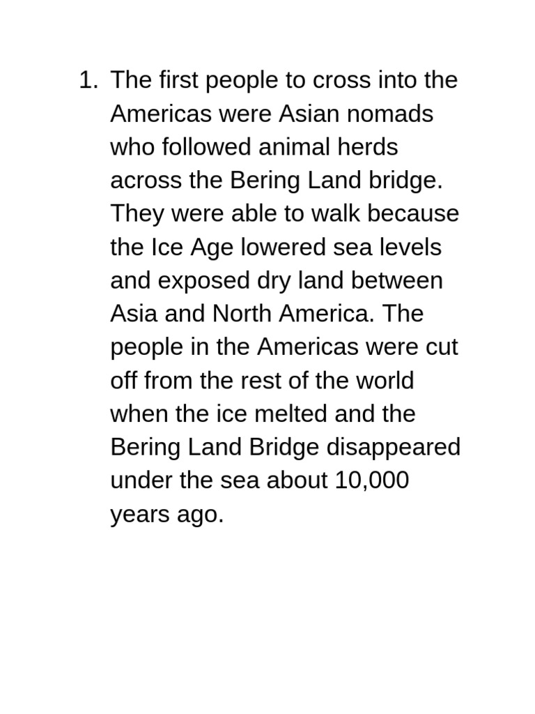 The First People To Cross Into The Americas Were Asian Nomads Who ...