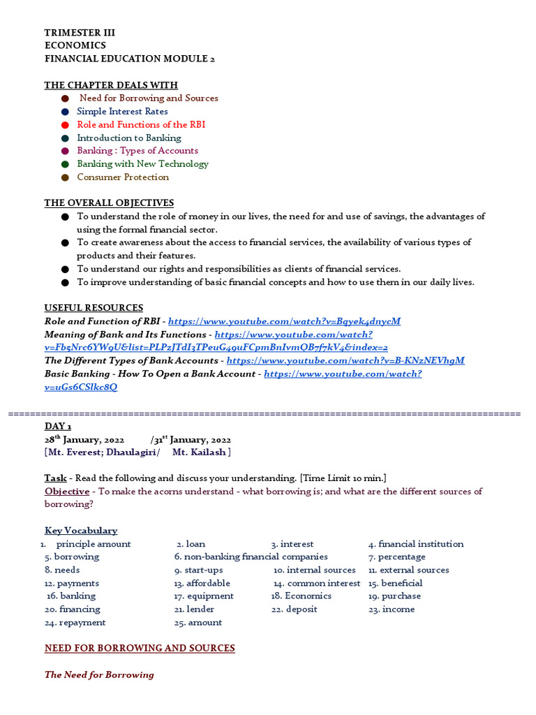 Financial Education Module 2 | PDF | Cheque | Banks