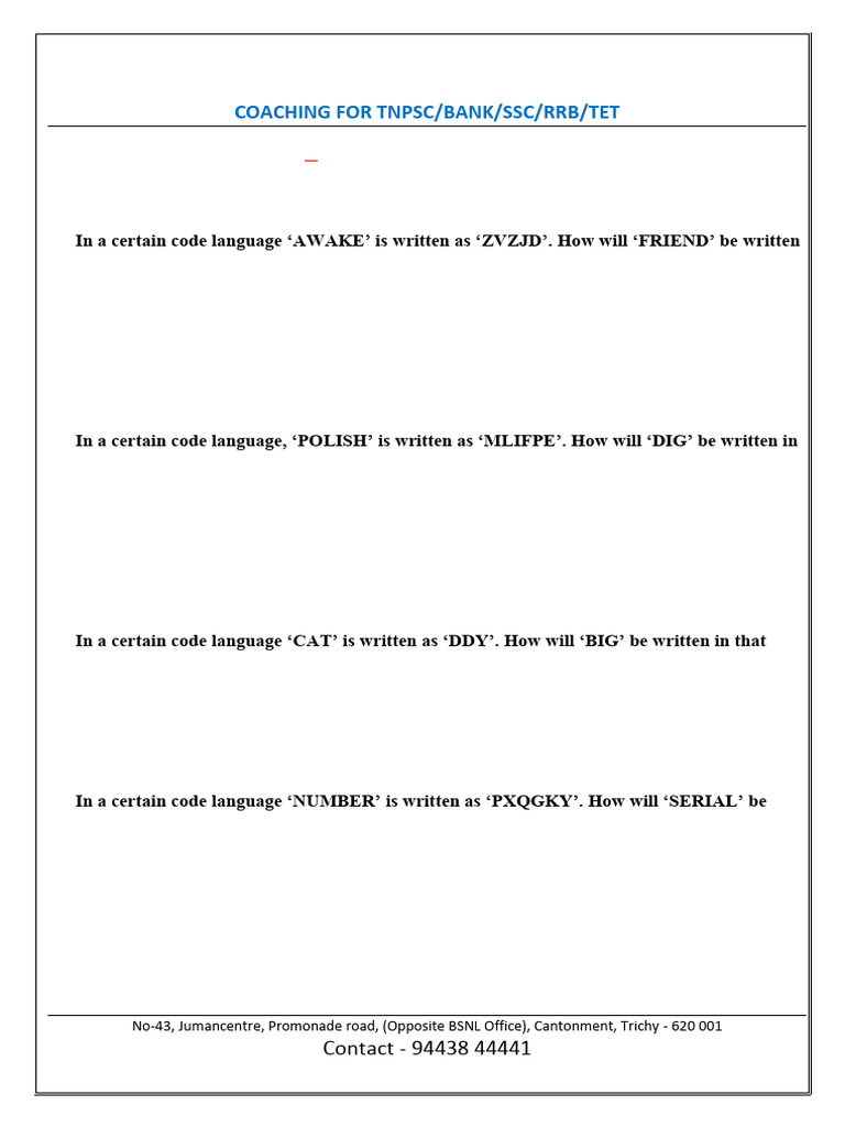 Coding-Decoding Worksheet for Exams | PDF | God In Christianity | Theology