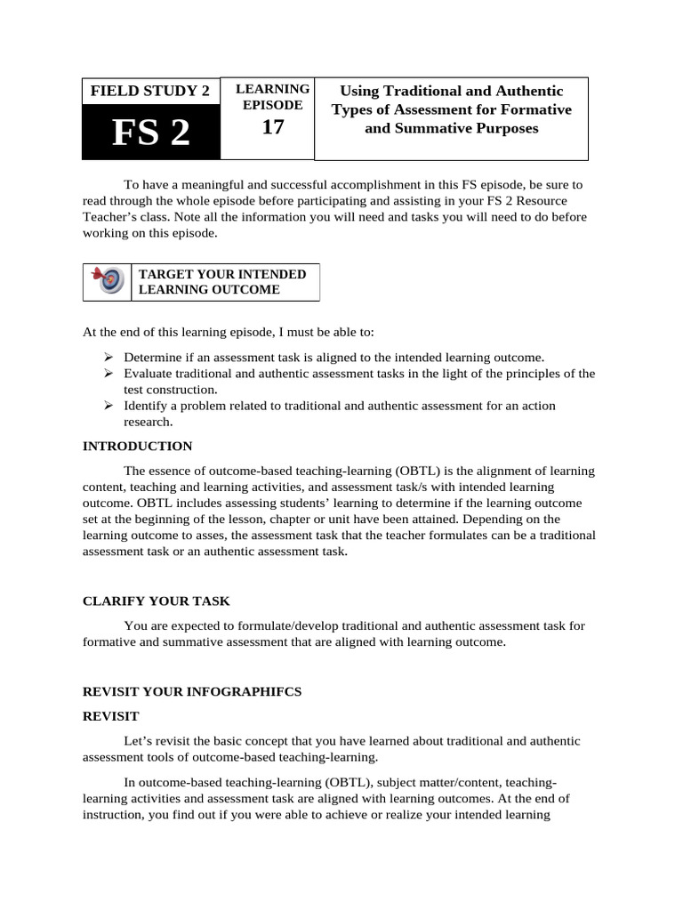 FS 1 EPISODE 17 Observation | PDF | Educational Assessment | Pedagogy