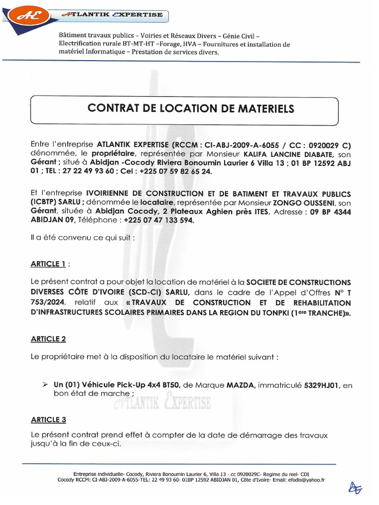 contrat location de materiels_20241003154951 | PDF
