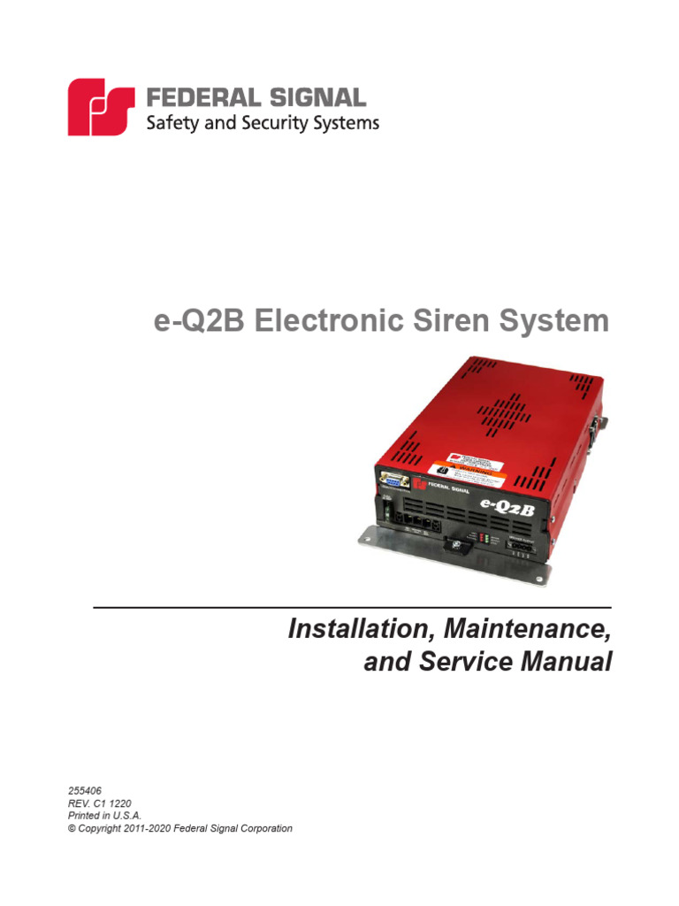 e-Q2B Electronic Q-Siren Legacy Manual - 255406 | PDF | Loudspeaker | Electrical Connector