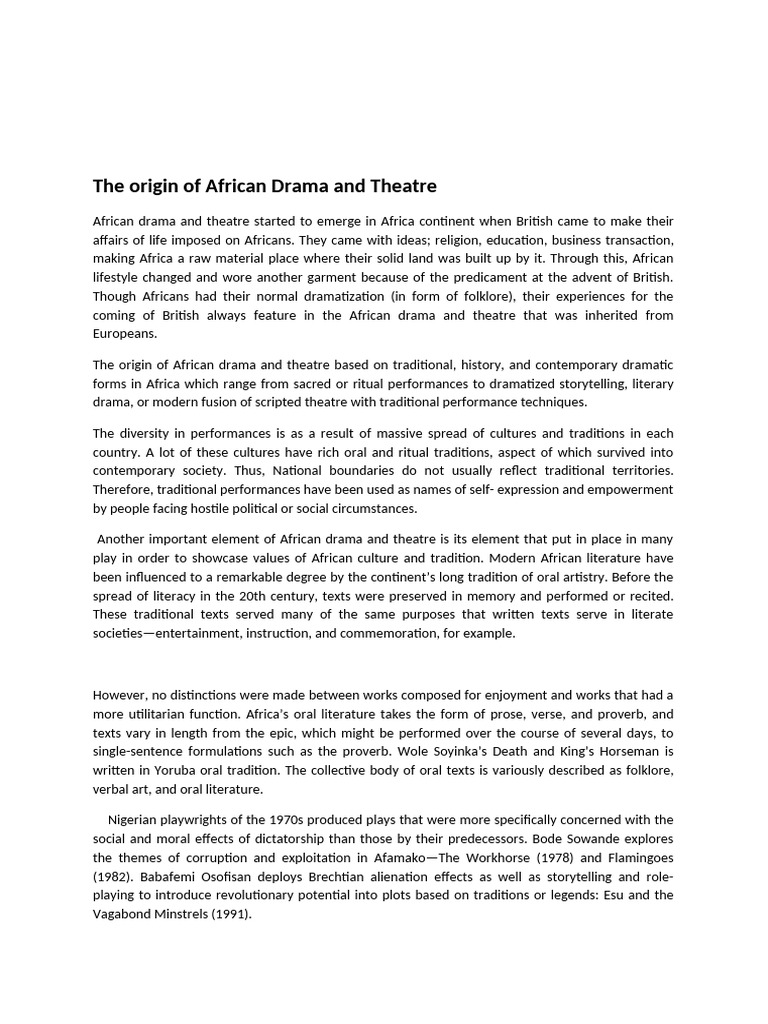 African Drama and Theatre | PDF | Traditions | Theatre