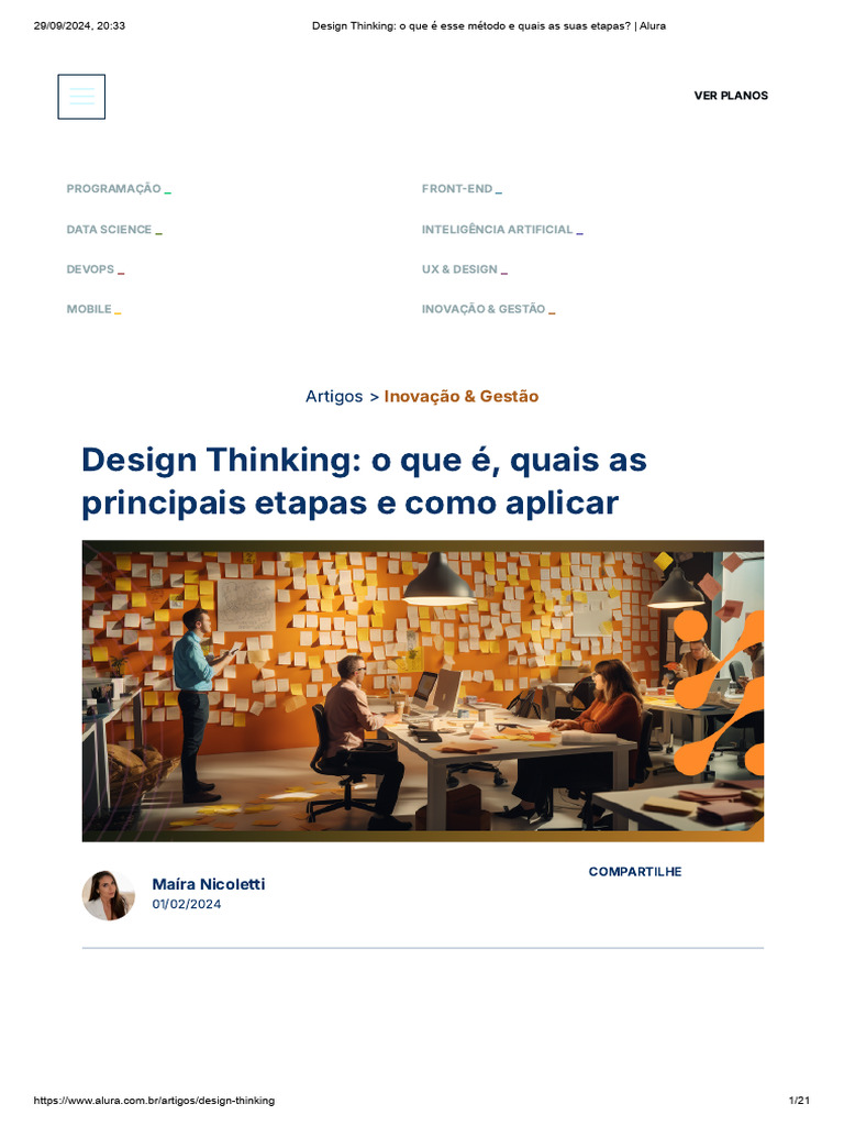 Design Thinking_ o que é e quais suas etapas_ Alura | PDF | Design ...