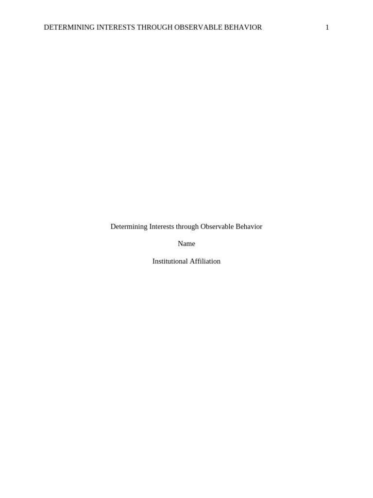 Determining Interests Through Observable Behavior. | PDF | Attitude (Psychology) | Emotions