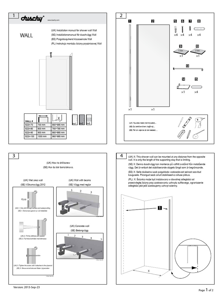 DUSCHY Manual Wall x4 | PDF