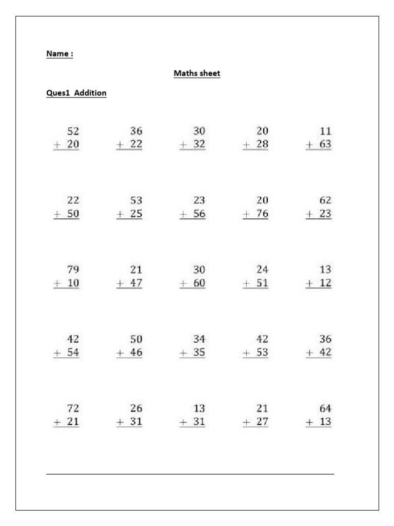 Maths Sheet | PDF