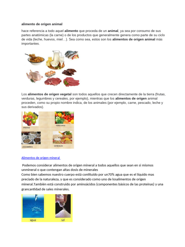 Alimento de Origen Animal | PDF | Digestión | Alimentos