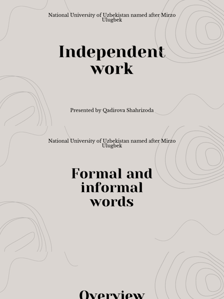 Formal and Informal Words PDF | PDF | Word | Part Of Speech