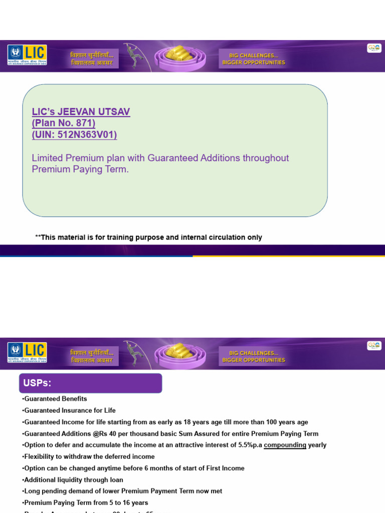 LIC's Jeevan Utsav For Upload | PDF | Life Annuity | Insurance