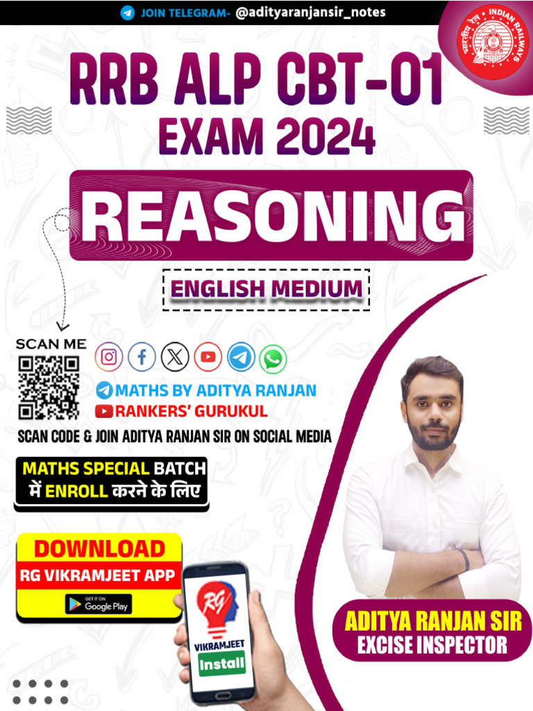 RRB ALP CBT-01 Reasoning Questions | PDF