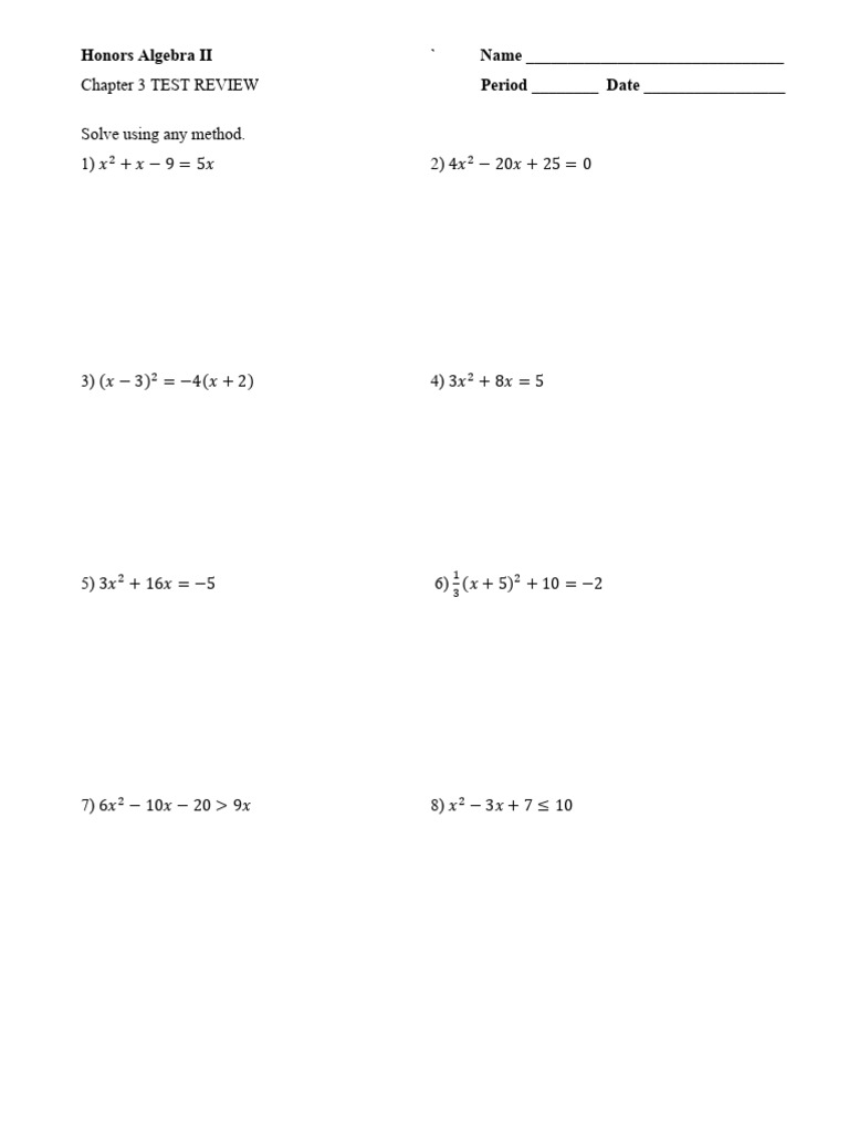 Chapter 3 TEST Review | PDF