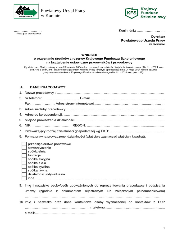 Wniosek Rezerwa 2024 KFS | PDF