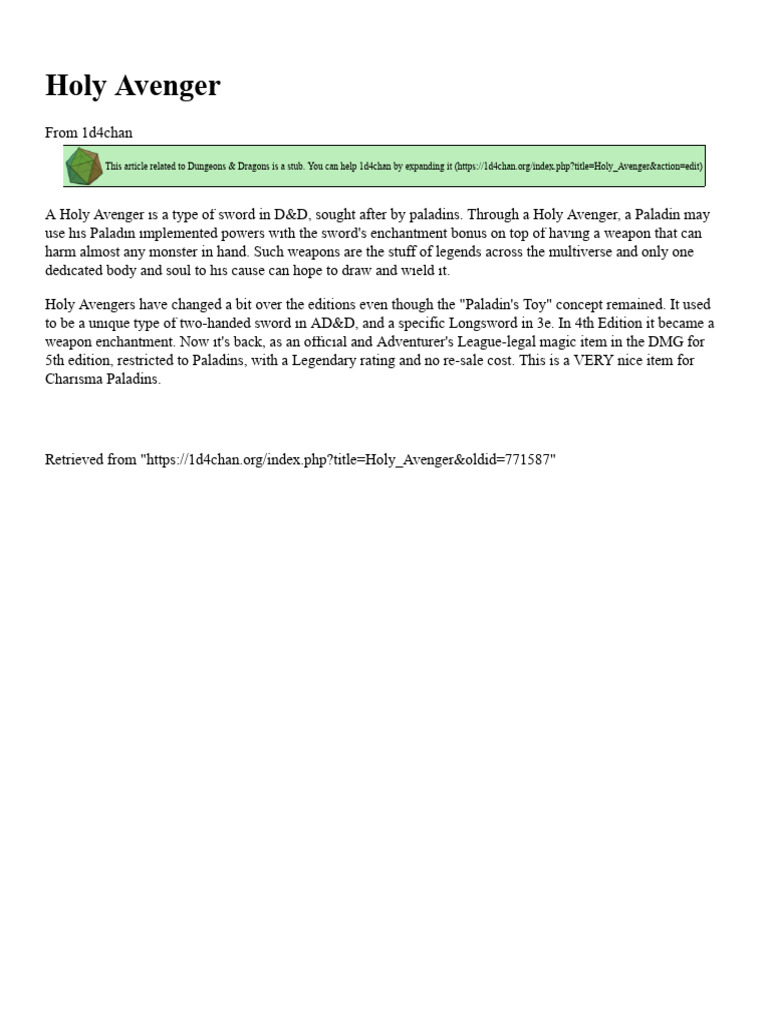 Holy Avenger - 1d4chan | PDF
