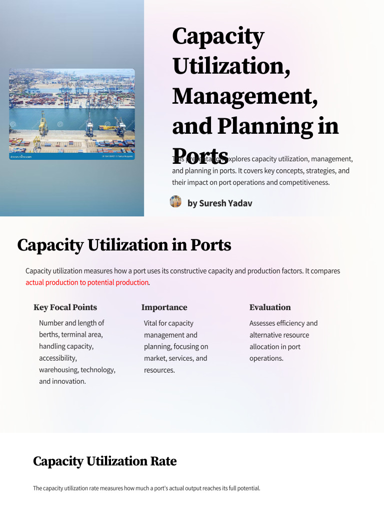 Capacity Utilization Management and Planning in Ports | PDF | Port ...