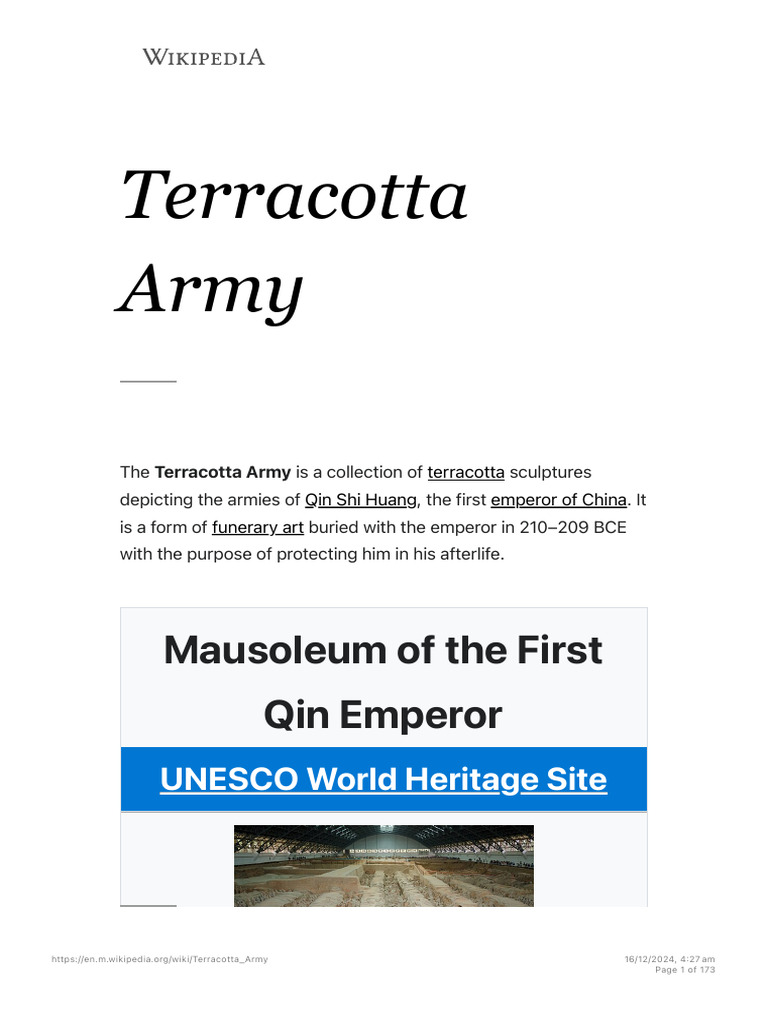 Terracotta Army - Wiki | PDF
