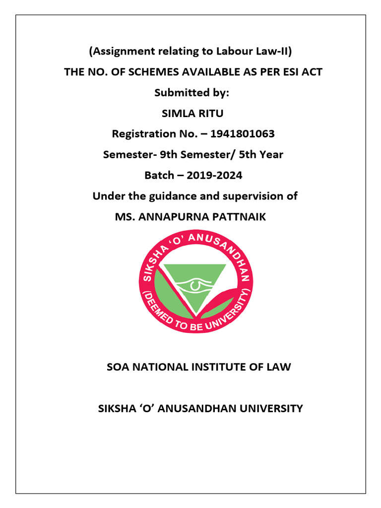 Assignment Relating To Labour Law II 063 | PDF | Employment | Government Of India