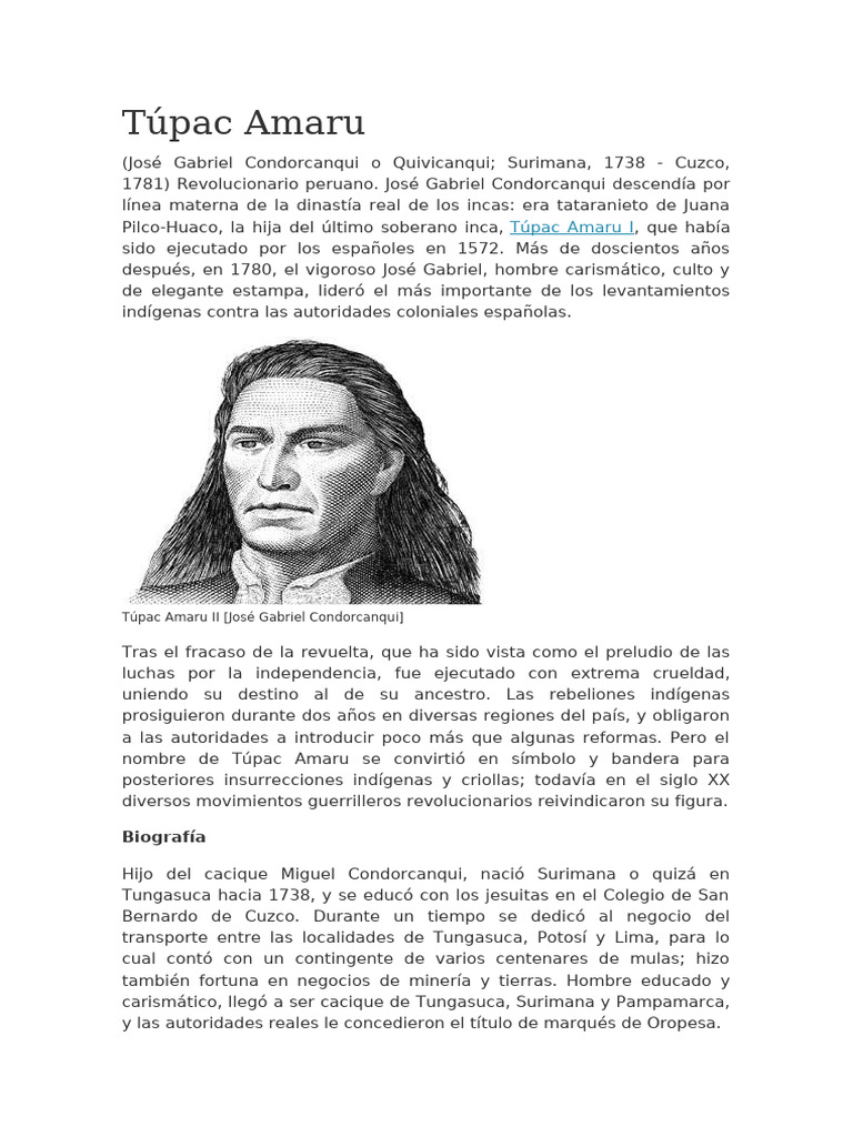 TUPAC AMARU II | PDF