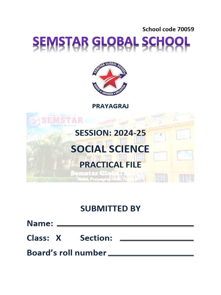 Social Science Project Cover Page | PDF